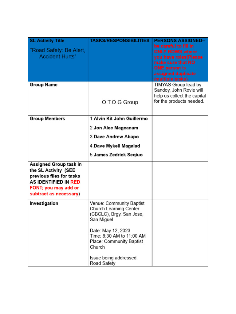 Guillermo O.T.O.G Sl-Tasks and Schedules | PDF | Computing