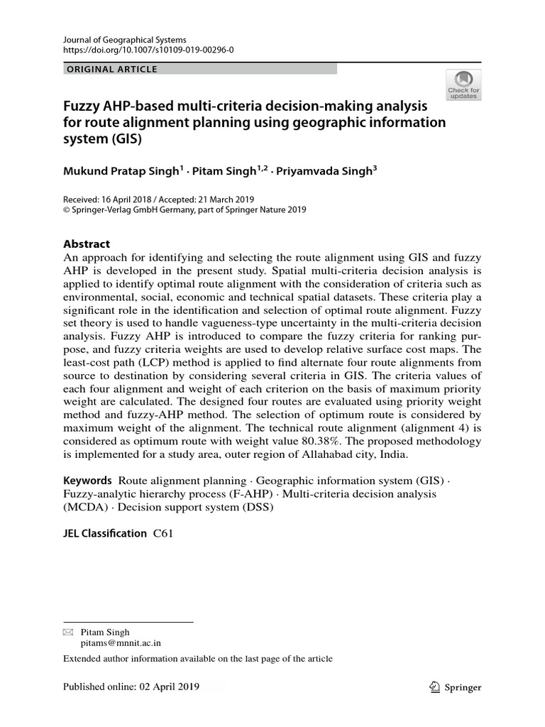 Fuzzy AHP Based Multi Criteria Decision | PDF | Esri | Geographic Information System