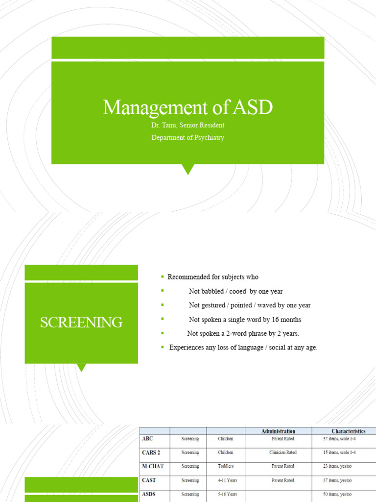 Management of ASD | PDF | Autism Spectrum | Attention Deficit ...