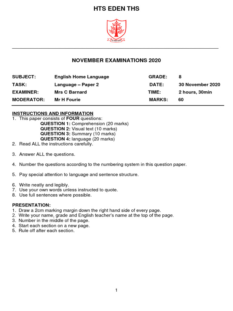 8eng Paper 2 Nov 2020 | Download Free PDF | Meditation | Amygdala