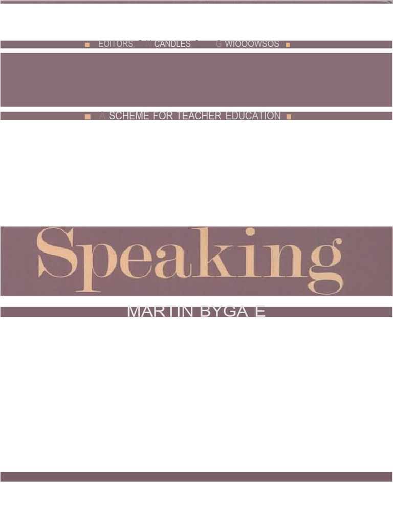 Speaking by Martin Bygate | PDF | Psycholinguistics | Communication