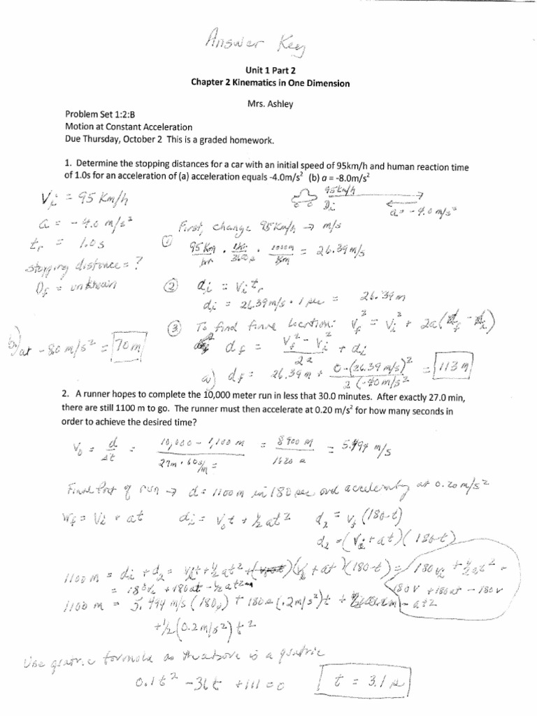 Answer Key For Problem Set 1 2 B And Problem Set 1 2 C Pdf
