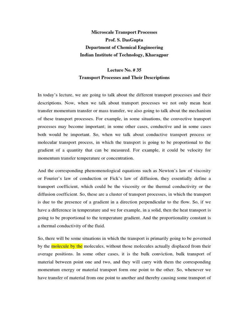 Lec 35 | PDF | Reynolds Number | Transport Phenomena