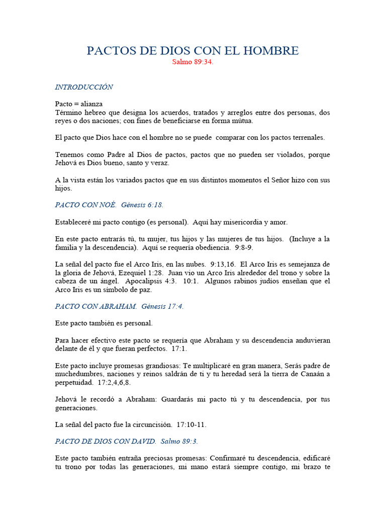 Pactos de Dios Con El Hombre | PDF