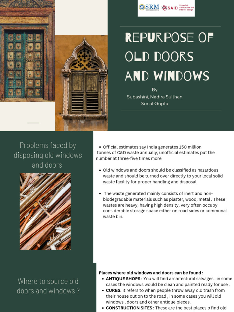 Repurposing Old Doors & Windows | PDF | Waste | Wood