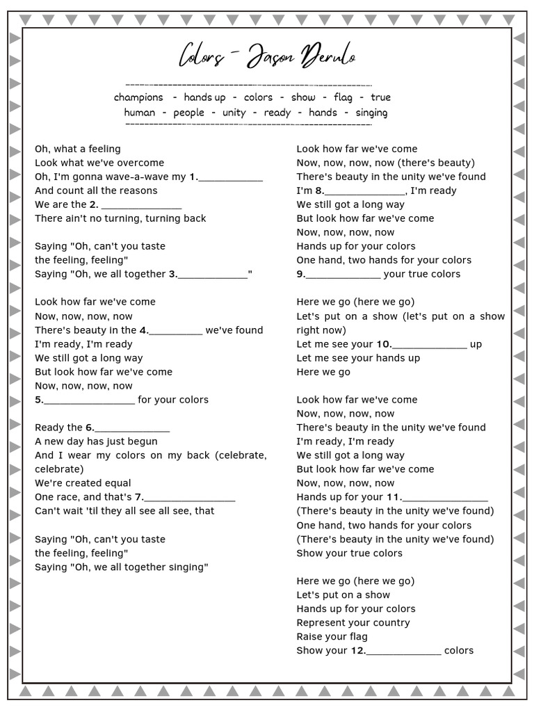 Jason Derulo - Colors Canción | PDF