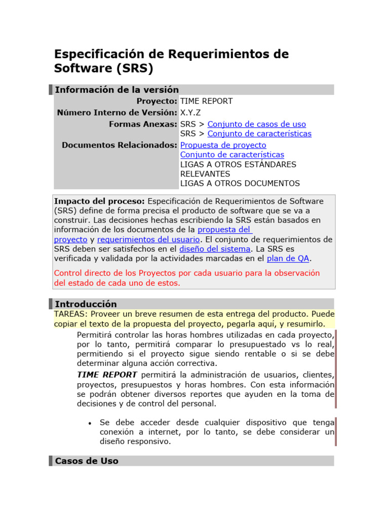Especificación de Requerimientos de Software | PDF | Software ... Especificación de Requerimientos de Software | PDF | Software ...