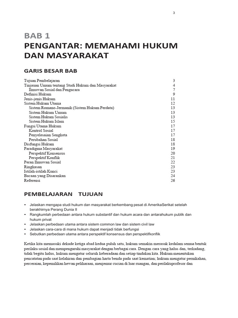 PRINT - Bab 1 Law and Society Steven Vago - Indonesia | PDF | Politik