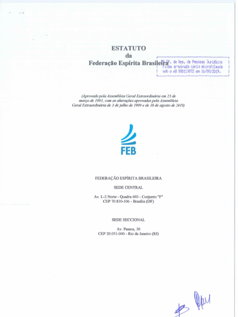 Estatuto Da FEB | PDF