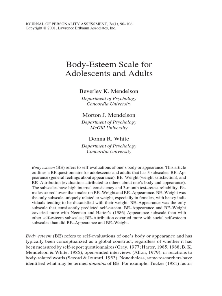 Retrieve | PDF | Self Esteem | Body Mass Index