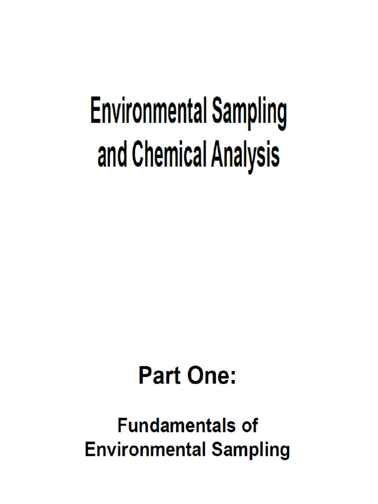 Envronmental Sampling and Chemical Analysis | PDF