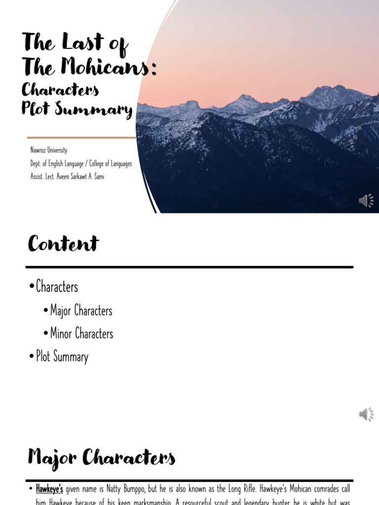 Last of the Mohicans: Summary & Characters | PDF | The Last Of The Mohicans