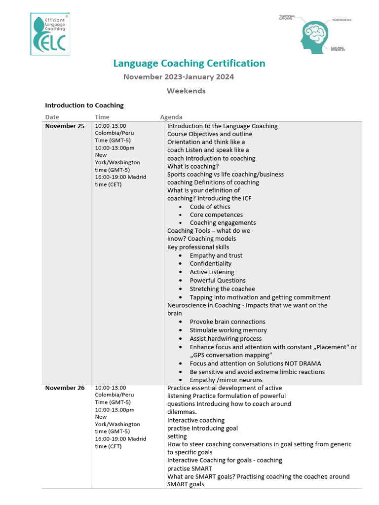 LCC November 2023 - January 2024 Weekends | PDF | Goal Setting ...