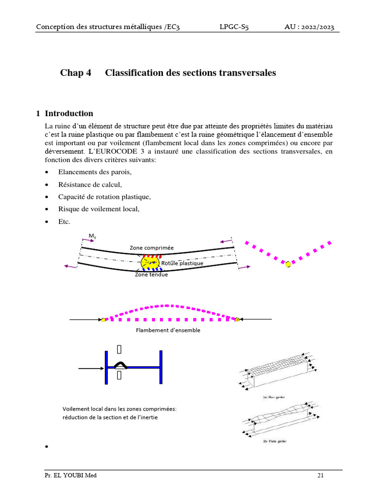 Classification des sections Eurocode 3 | PDF | Résistance des matériaux | Flambage