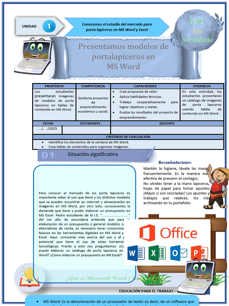 Ficha de Actividad Ept 1 - Semana 1 | PDF | Microsoft | Microsoft Excel