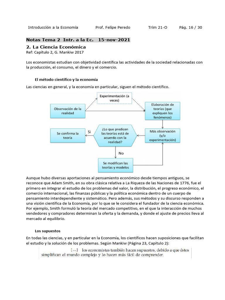 Notas Del Tema 2 de Intr. A La Ec. - 15 Nov 2021 | PDF | Ciencias económicas | Mercado (economía)