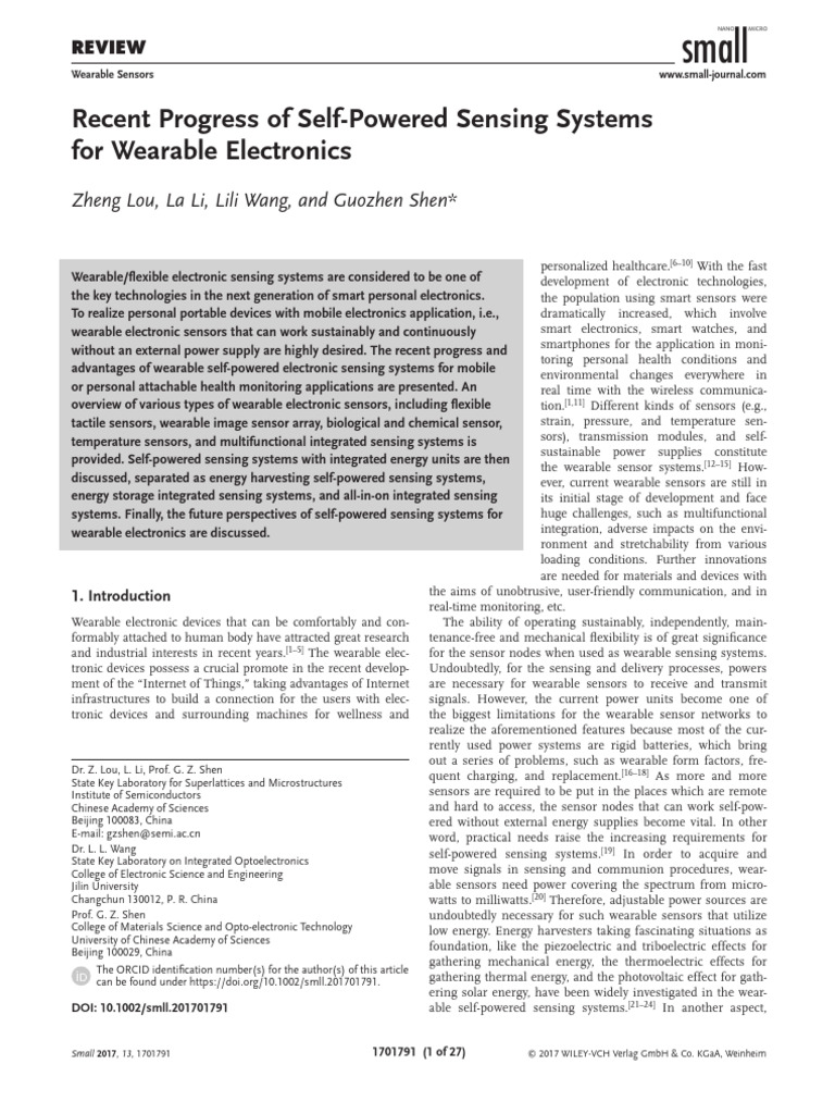 001 Self Powre Sensing | PDF | Energy Harvesting | Wearable Technology