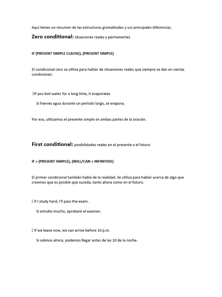 Estructuras Gramaticales de Condicionales | PDF | Lingüística ...