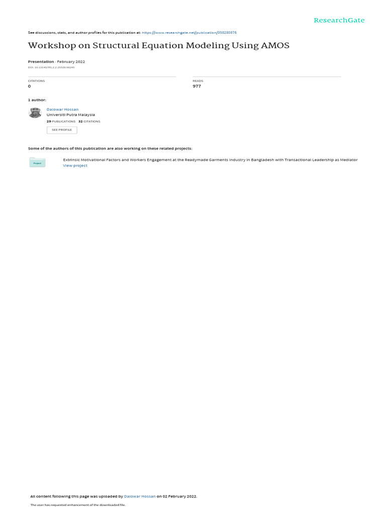 AMOS | PDF | Factor Analysis | Statistical Analysis