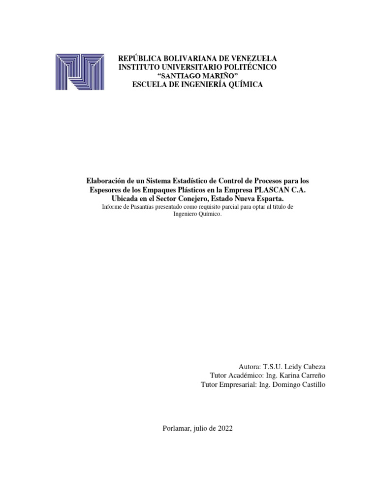 Informe de Pasantía Final Leidy | PDF | El plastico | Business