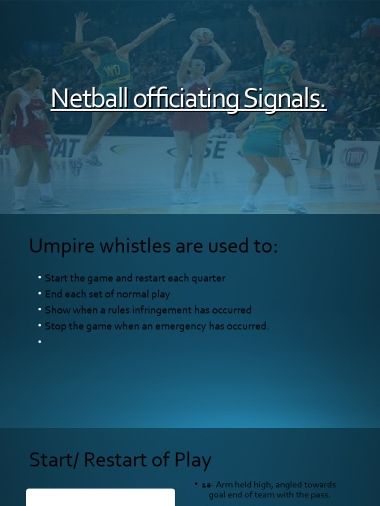 Netball Officiating Signals | PDF | Hand | Arm