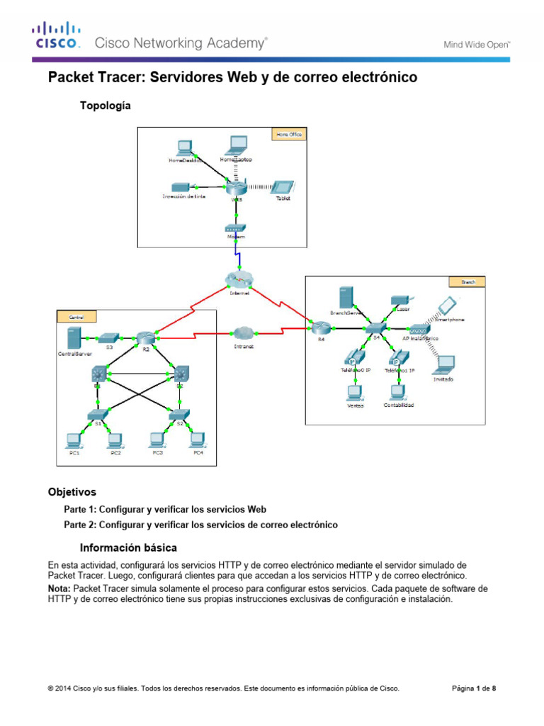 10.2.1.8 Packet Tracer - Web and Email Instructions | PDF | Red mundial ...