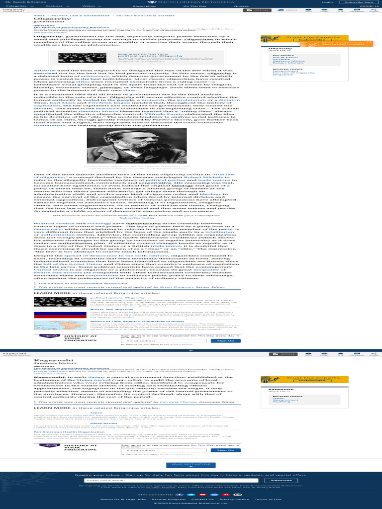 Oligarchy - Definition & Facts - Britannica | PDF | Oligarchy ... Oligarchy - Definition & Facts - Britannica | PDF | Oligarchy ...