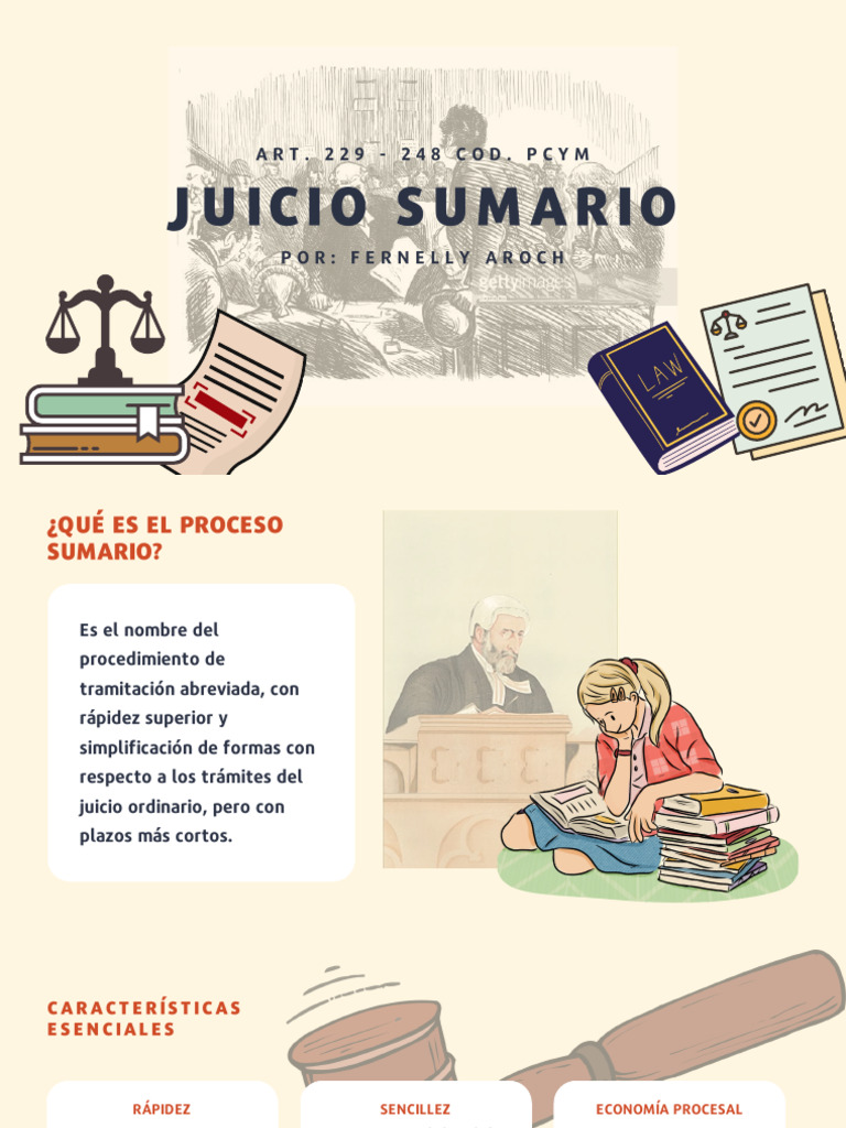Proceso Sumario: Características y Materias | PDF | Judicaturas | Ley común