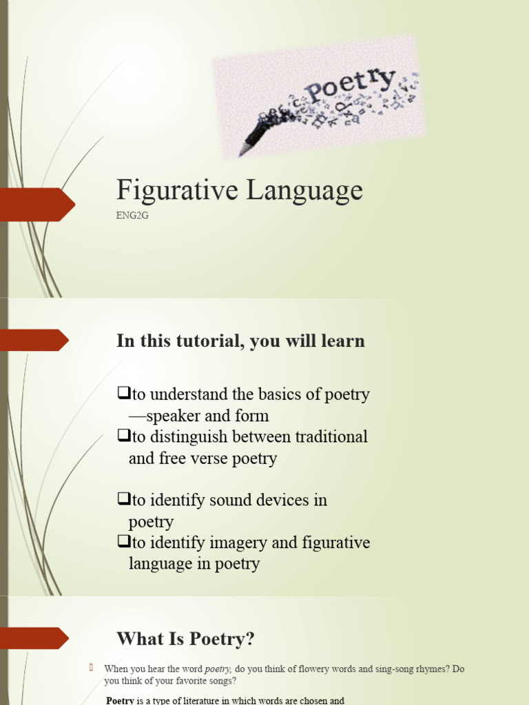 Poetry Figurative Language W1L3 | PDF | Poetry | Rhyme