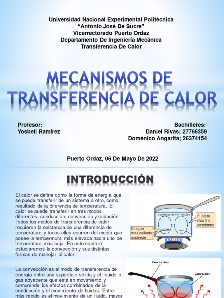 Mecanismos de Transferencia de Calor | PDF | Convección | Transferencia de calor