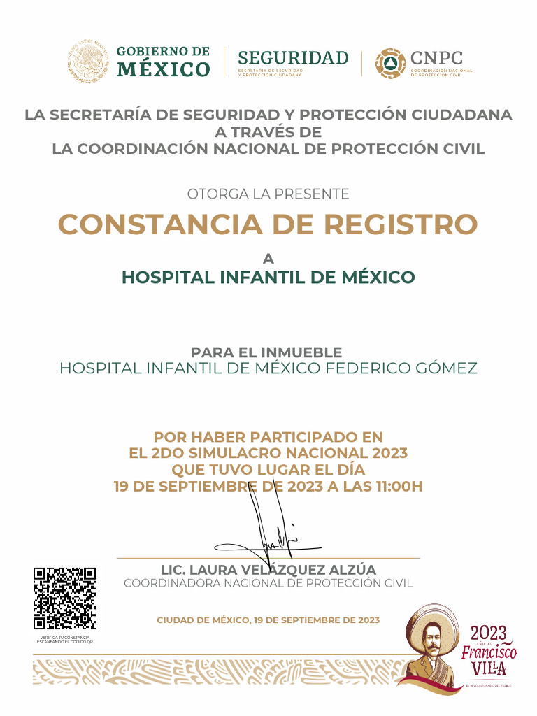 Constancia 2do Simulacro Nacional 2023 | PDF Constancia 2do Simulacro Nacional 2023 | PDF