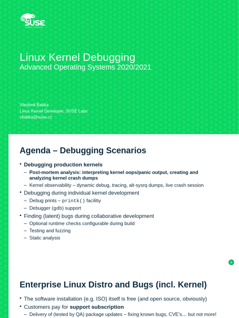 Linux Kernel Debugging - Suse | PDF | Debugging | Software Bug