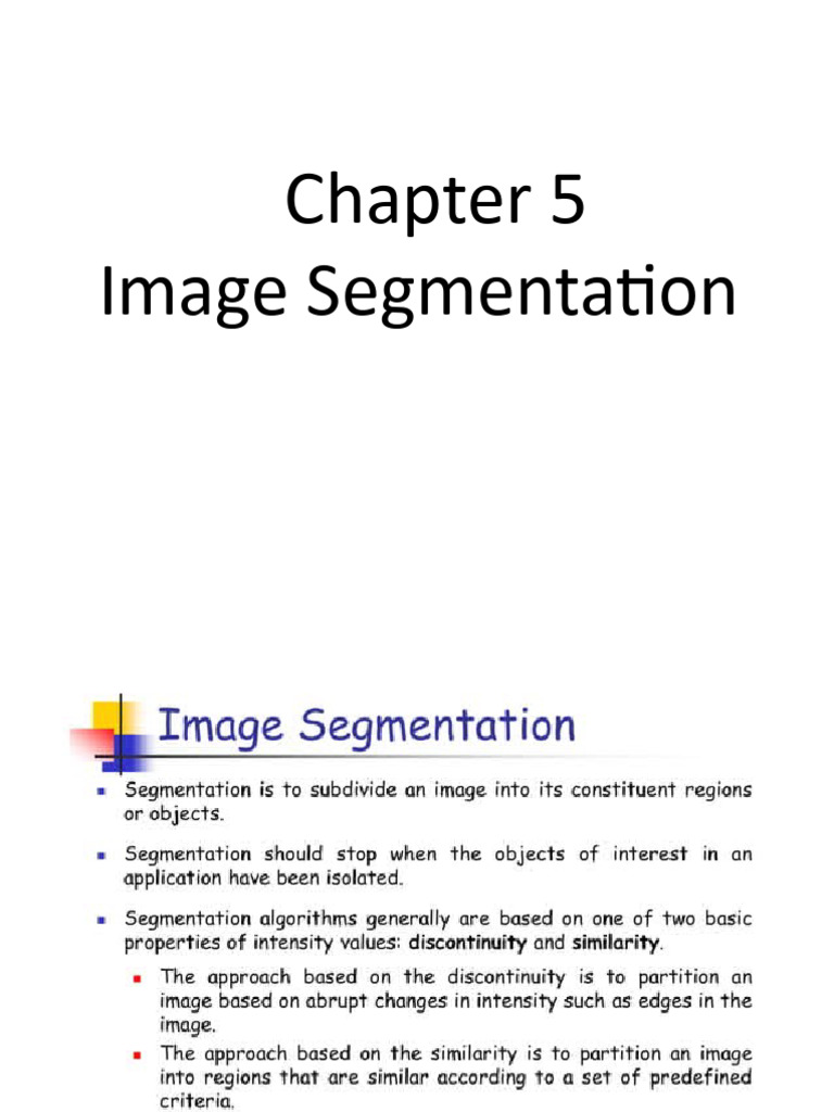Chapter 5 Image Segmentation | PDF