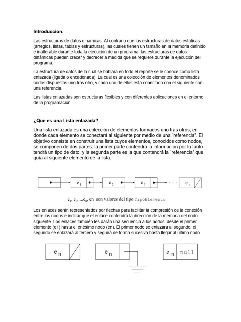 Listas Enlazadas Pdf Programación De Computadoras Informática