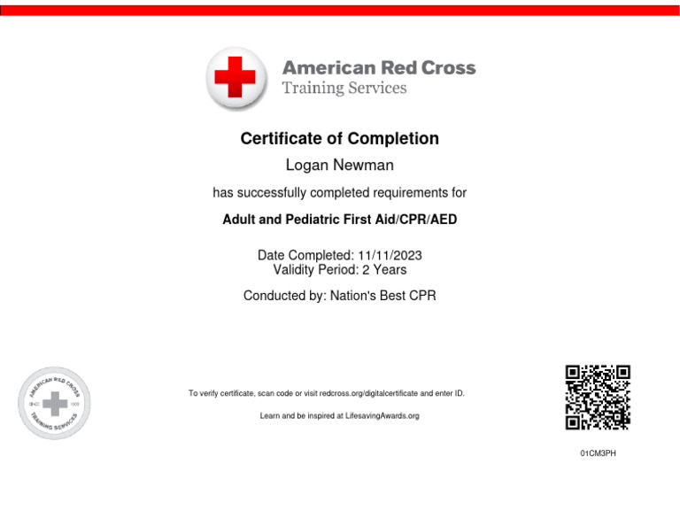 CPR Certification Achievement | PDF | Finance & Money Management ...