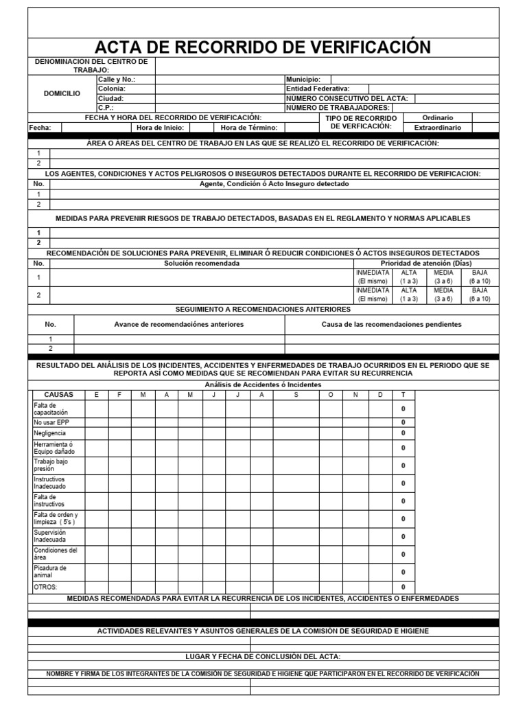Acta de Recorrido CSH | PDF | Especialidades Medicas | Salud pública