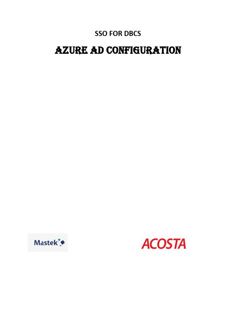 Azure AD Configuration For DBCS | PDF | Databases | Active Directory