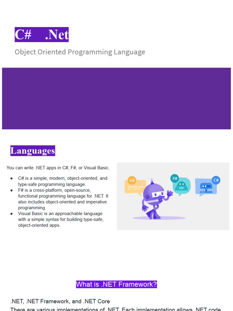 Object Oriented Programming Language Pdf C Sharp Programming 2936