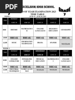 2024 - 2025 Mock Examination Time Table | PDF