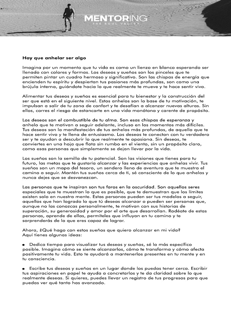 Hay Que Anhelar Ser Algo - Workbook 1 | PDF