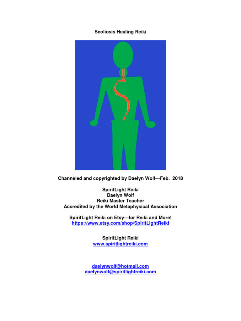 Scoliosis Healing Reiki-Daelyn Wolf | PDF | Reiki