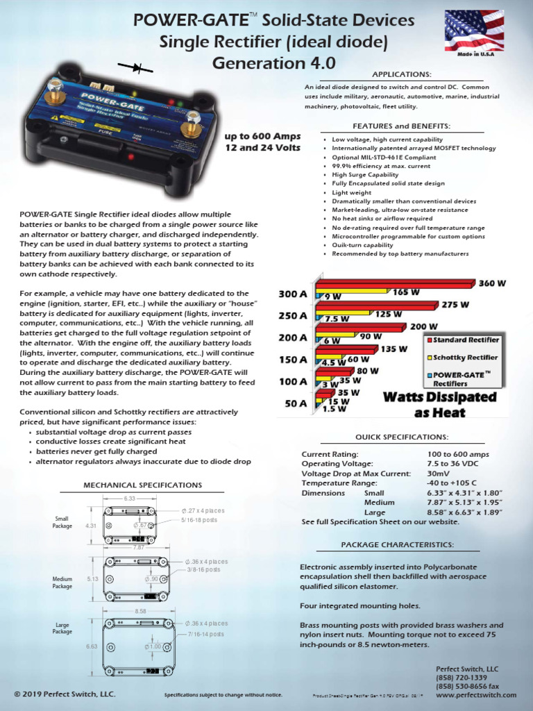 Product Sheet Single Rectifier Gen 4.0 REV ORG | PDF | Rectifier | Diode