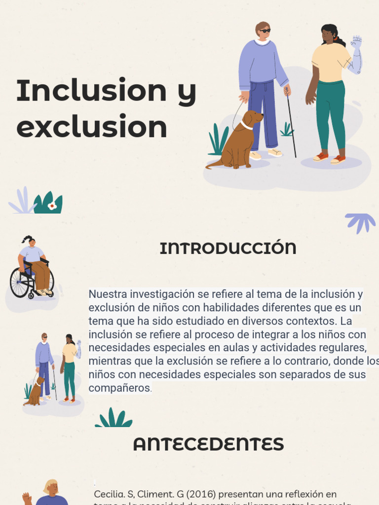 Inclusión y Exclusión en Educación Infantil | PDF | Inclusión ...