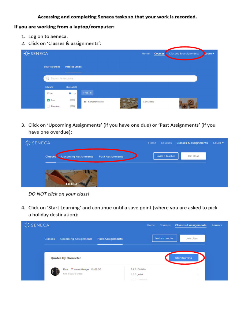 Completing Seneca Tasks Correctly | PDF | Career & Growth | Computers