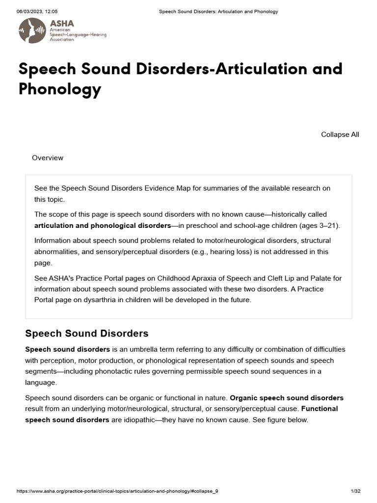 Speech Sound Disorders - Articulation and Phonology | PDF | Speech ...