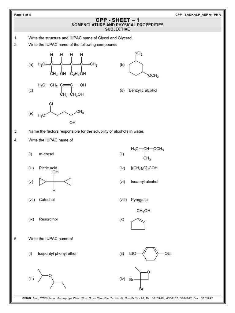 Aep 1 | PDF | Methyl Group | Ethanol