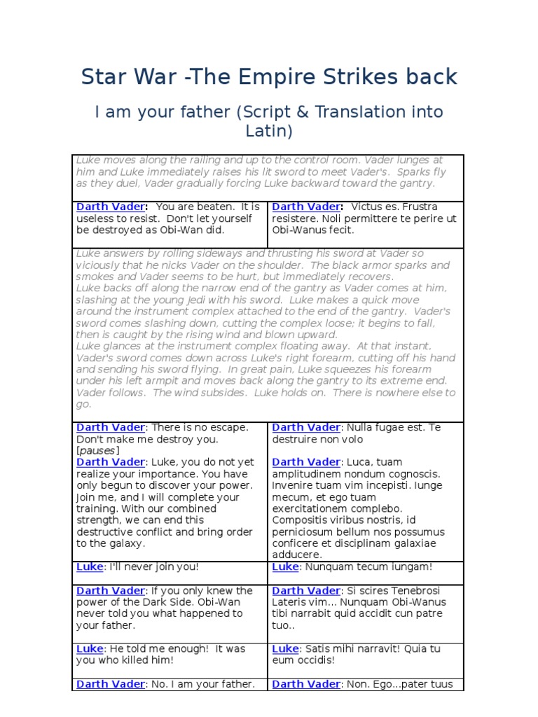 I Am Your Father | PDF | Darth Vader | Space Opera