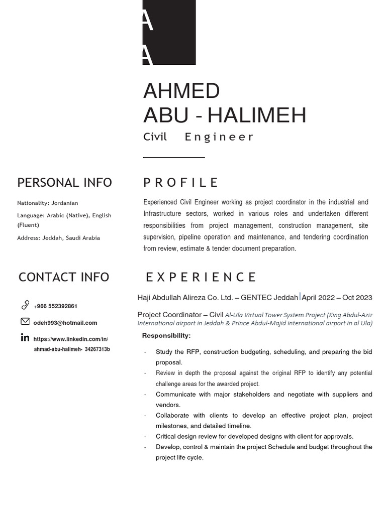 Civil Engineering Project Leader | PDF | Specification (Technical ...