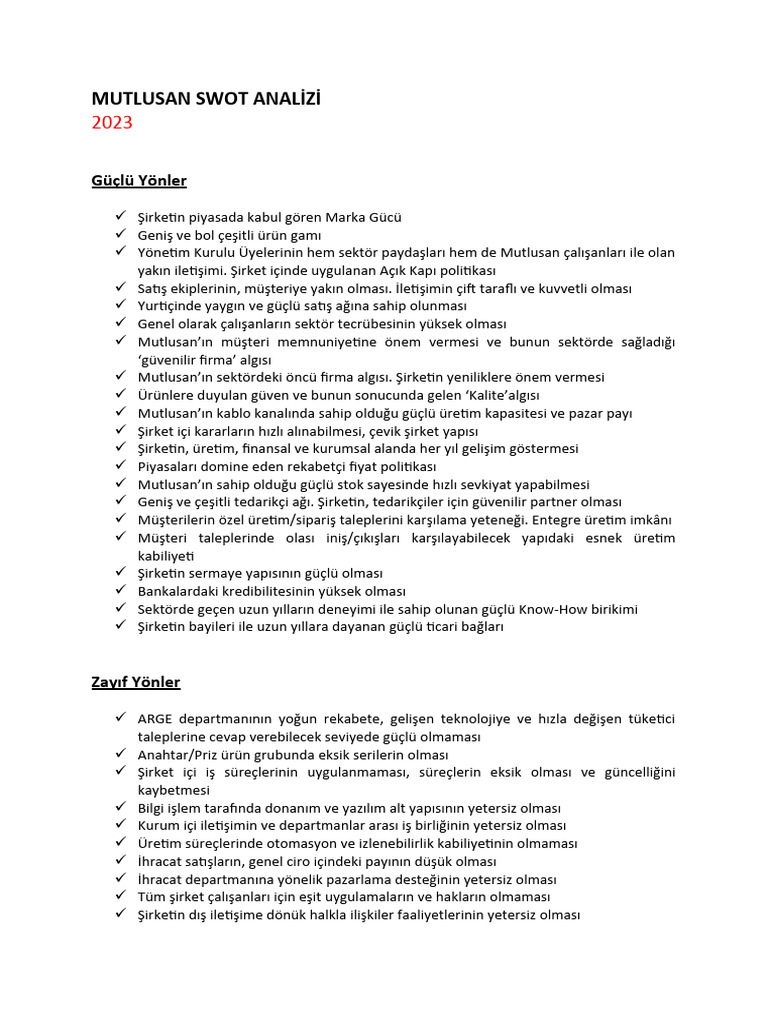 4.4 SWOT Analizi | PDF