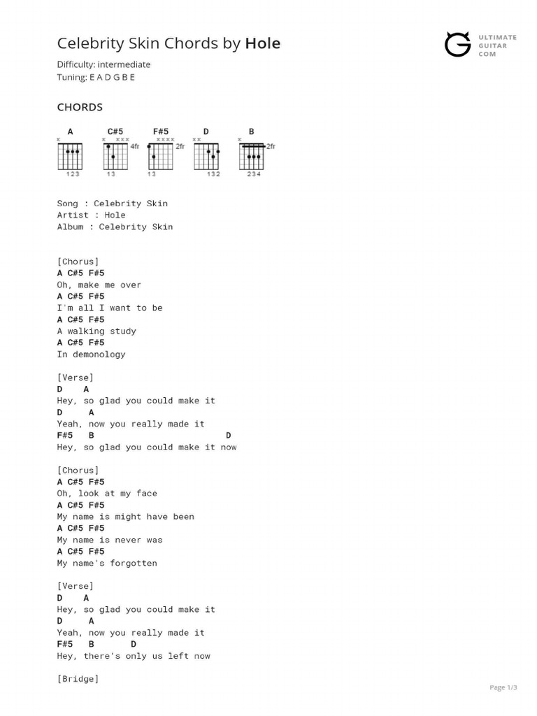 Celebrity Skin Chords | PDF
